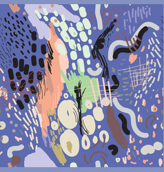 Digital brush strokes seamless pattern Royalty Free Vector