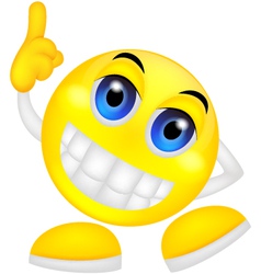 Smiley emoticon waving hand Royalty Free Vector Image