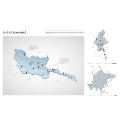 Myanmar higt detailed map with subdivisions Vector Image