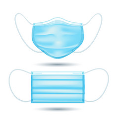 Medical surgical mask blueprint style Royalty Free Vector