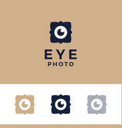 Eye vision icon gold logo Royalty Free Vector Image