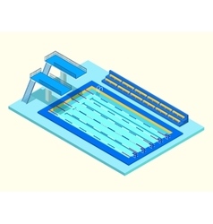 Swimming pool isometric flowchart Royalty Free Vector Image