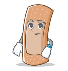 Thumbs up band aid character cartoon Royalty Free Vector