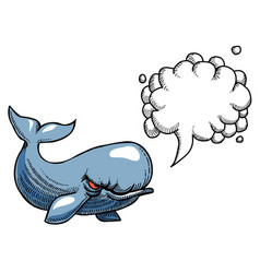 Cartoon image of angry whale Royalty Free Vector Image