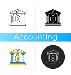 Treasury linear icon Royalty Free Vector Image