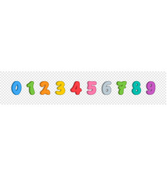 Set colorful numbers cartoon kids figures number Vector Image