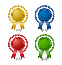 Rosettes ribbons Royalty Free Vector Image - VectorStock