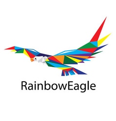 Rainbow geometric eagle logo Royalty Free Vector Image