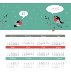 Calendar 2015 year with snowman Royalty Free Vector Image