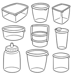 Set plastic container Royalty Free Vector Image
