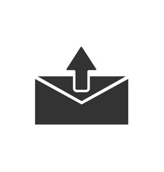 Mail arrow icon flat Royalty Free Vector Image