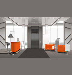 Office interior realistic composition Royalty Free Vector
