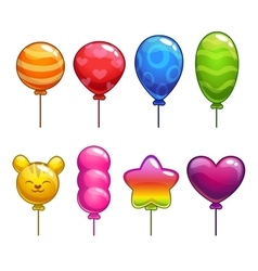 Cartoon colorful balloons set Royalty Free Vector Image