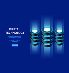Isometric database network management big data Vector Image