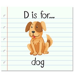 Flashcard letter d is for dog Royalty Free Vector Image