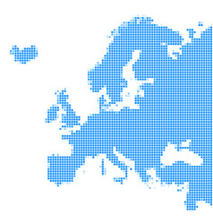 Europe pixel map square dot pixel Royalty Free Vector Image