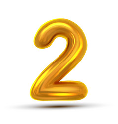 Gold numerals set golden yellow metal Royalty Free Vector