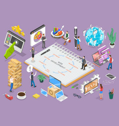 Software development flat isometric concept Vector Image