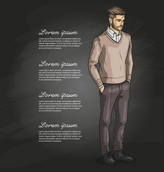 Man model Royalty Free Vector Image - VectorStock