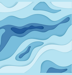 3d abstract blue background with paper cut shapes Vector Image