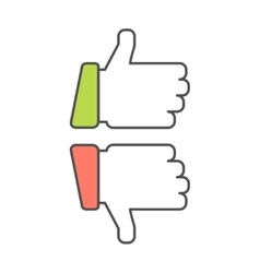 Like icon yes or no thumbs up and thumbs down icon