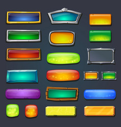 Colorful glossy buttons set Royalty Free Vector Image