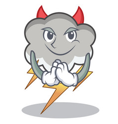 Angry thunder cloud character cartoon Royalty Free Vector
