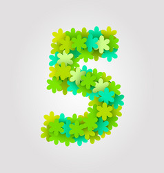 Floral numbers colorful flowers number 6 Vector Image