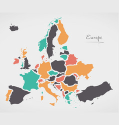 Modern map - europe with updated states from 2019 Vector Image