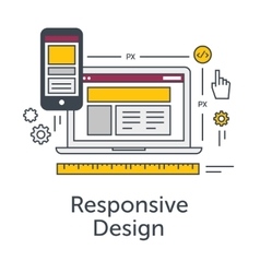 Thin line flat design concept banner for software Vector Image