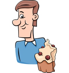 Muffin with chocolate cartoon object Royalty Free Vector