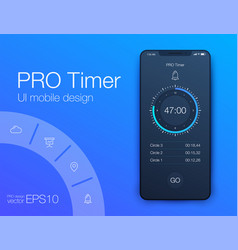 Timer application ui design concept Royalty Free Vector