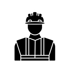 Mechanical engineer black glyph icon Royalty Free Vector