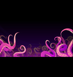 Octopus tentacles rectangular border underwater Vector Image