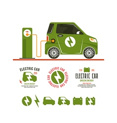Set electric car labels Royalty Free Vector Image