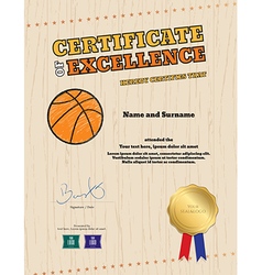 Elegant portrait certificate template excellence Vector Image