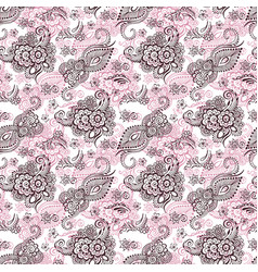 Seamless lace floral pattern flowers on pink Vector Image