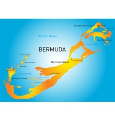 Bermuda detailed editable map Royalty Free Vector Image