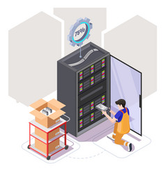 Cartoon network engineer Royalty Free Vector Image