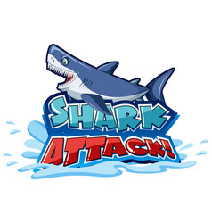 Font design for words shark attack Royalty Free Vector Image