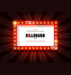 Red frame with light bulbs Royalty Free Vector Image