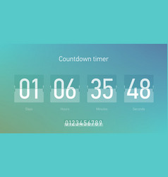 Countdown clock flip counter digital timer Vector Image
