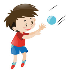Flashcard with boy throwing ball Royalty Free Vector Image