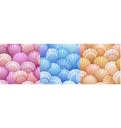 Ocean cockleshells cartoon sea shells Royalty Free Vector