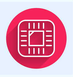 White computer processor with microcircuits cpu Vector Image