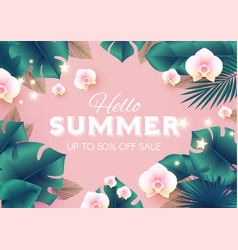 Orchid summer tropical flower Royalty Free Vector Image