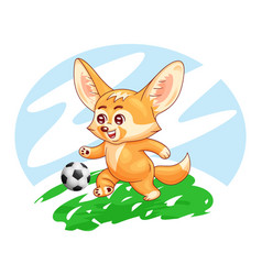 Cute fox with a ball Royalty Free Vector Image