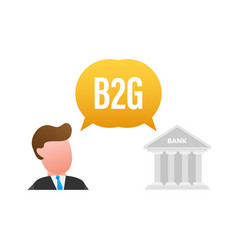 Business to government b2g banner with icons Vector Image