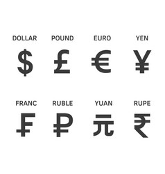 25 currency symbols Royalty Free Vector Image - VectorStock