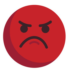 Angry red smiley emoticon Royalty Free Vector Image